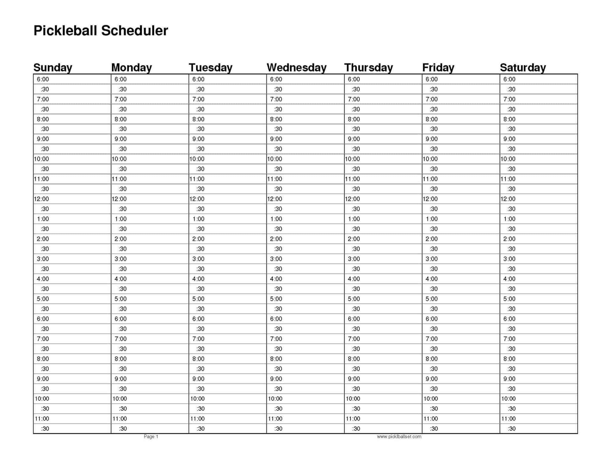 Downloadable Pickleball Playtime Scheduler - PickleballSet